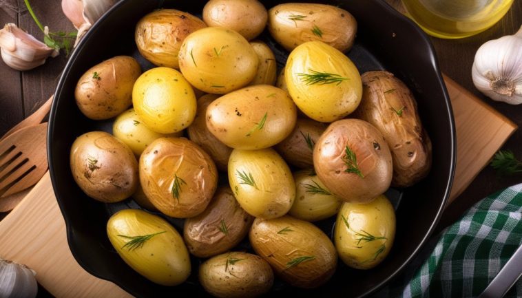 Le secret des pommes de terre rôties au beurre d'ail et à la ciboulette ...